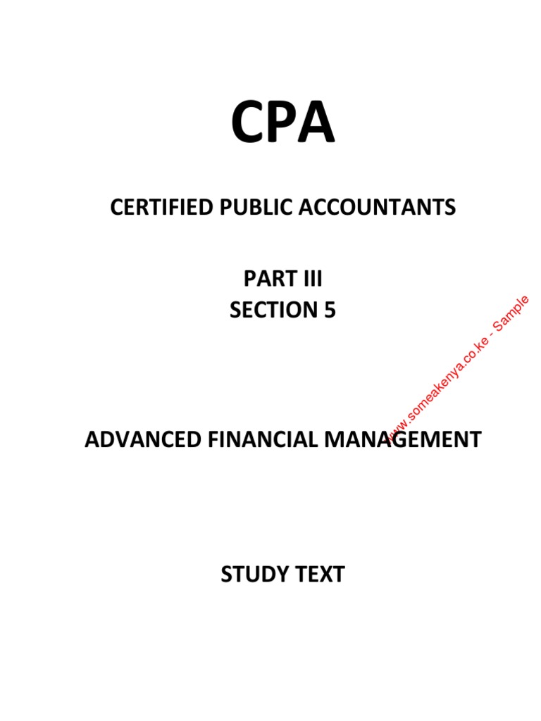 Advanced Financial Management - Sample PDF | PDF | Financial Capital ...