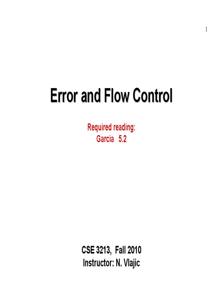 FlowErrorControl PDF | PDF | Error Detection And Correction ...