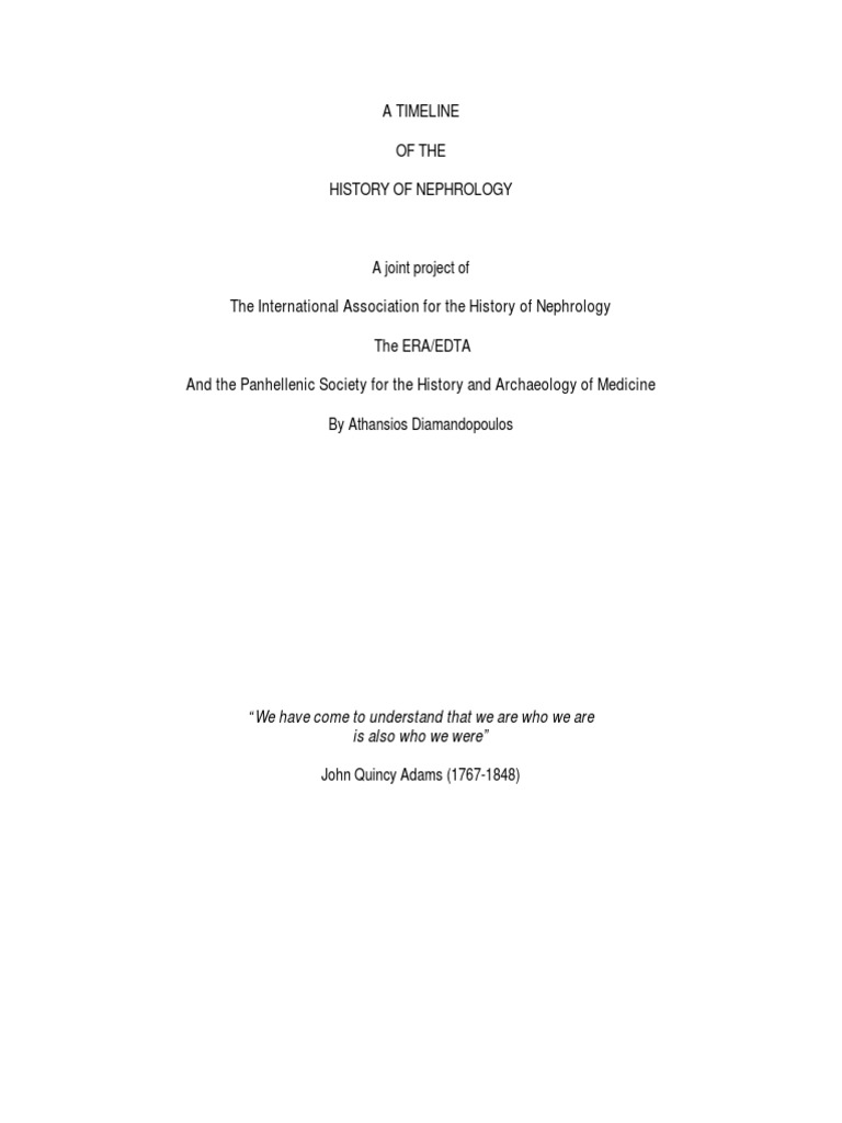History of Nephrology Timeline | PDF | Kidney | Medicine