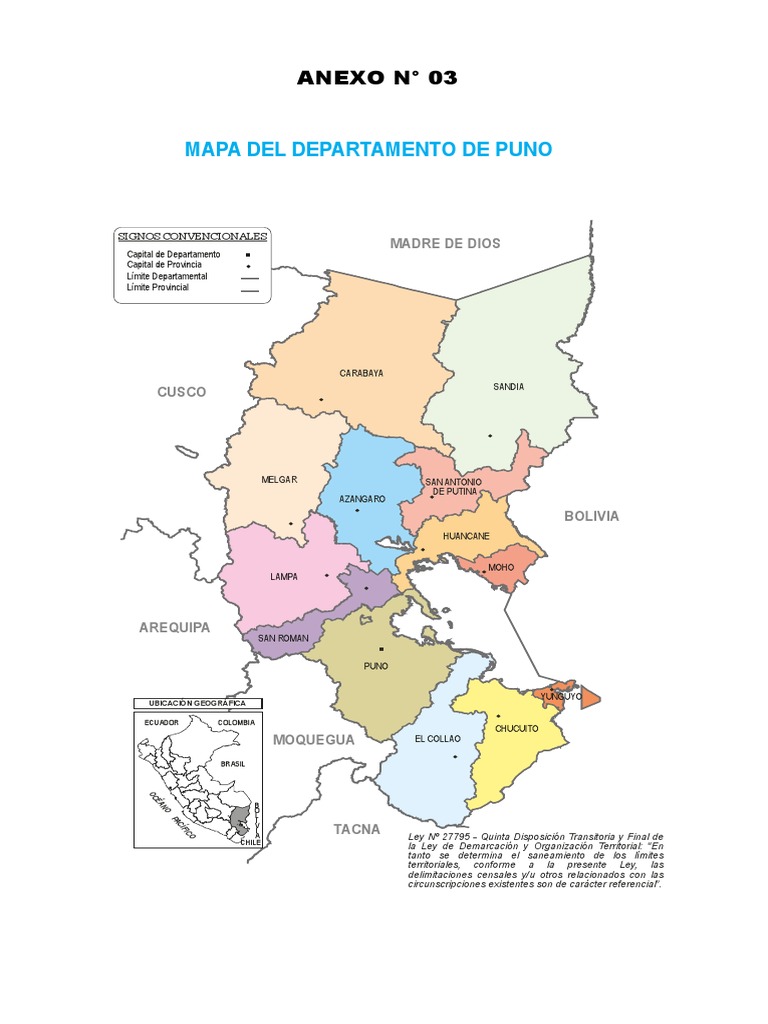 Anexo #3 - Mapa Politico de Puno | PDF | América del Sur | Perú