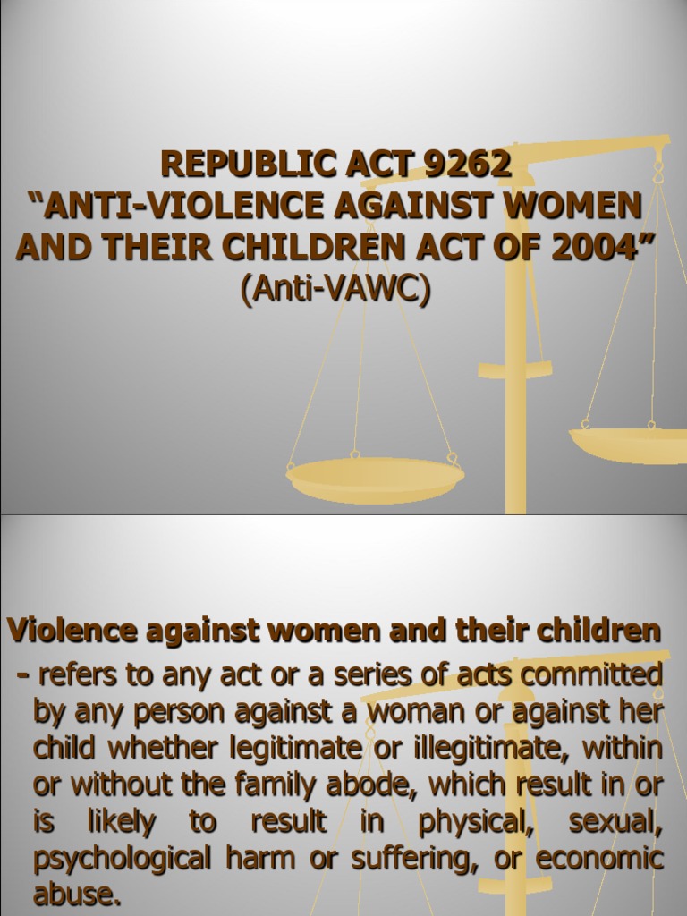 Anti-VAWC Powerpoint | PDF | Restraining Order | Victimology