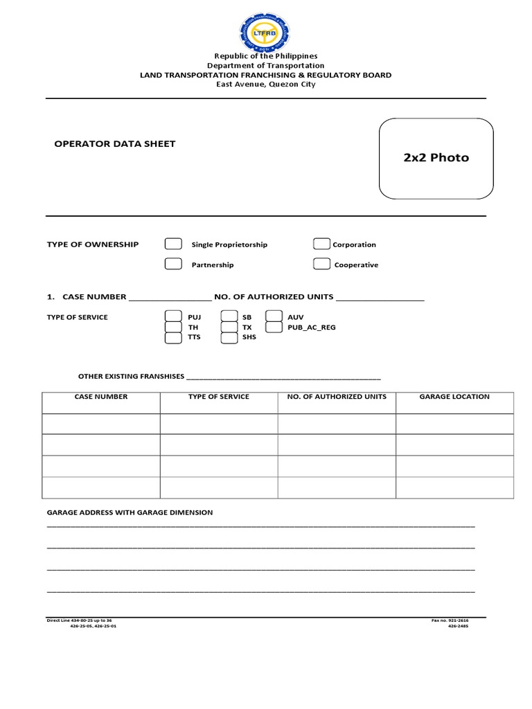 2x2 Photo: Operator Data Sheet | PDF | Government Information | Common Law