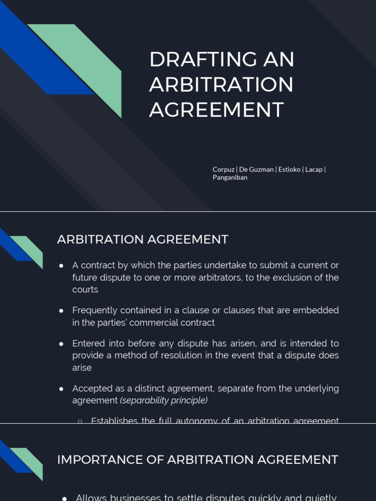 Drafting an Effective International Arbitration Agreement | PDF ...