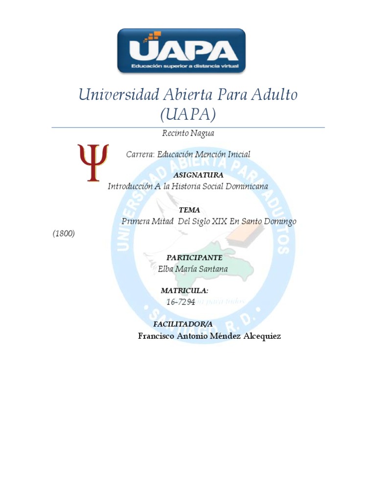 Universidad Abierta Para Adulto (UAPA): Recinto Nagua Carrera ...