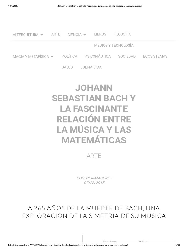 Johann Sebastian Bach y La Fascinante Relación Entre La Música y Las ...