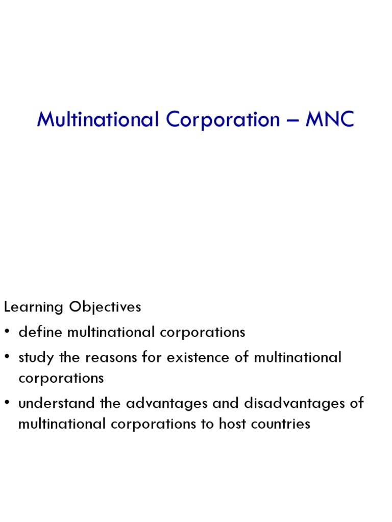 Understanding Multinational Corporations | PDF | Multinational ...