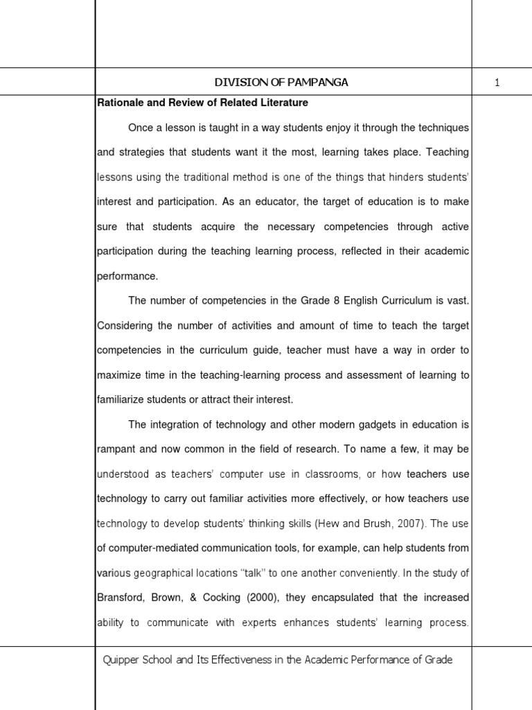 Quipper School and Its Effectiveness in The Academic Performance of Grade 8 Students in English ...