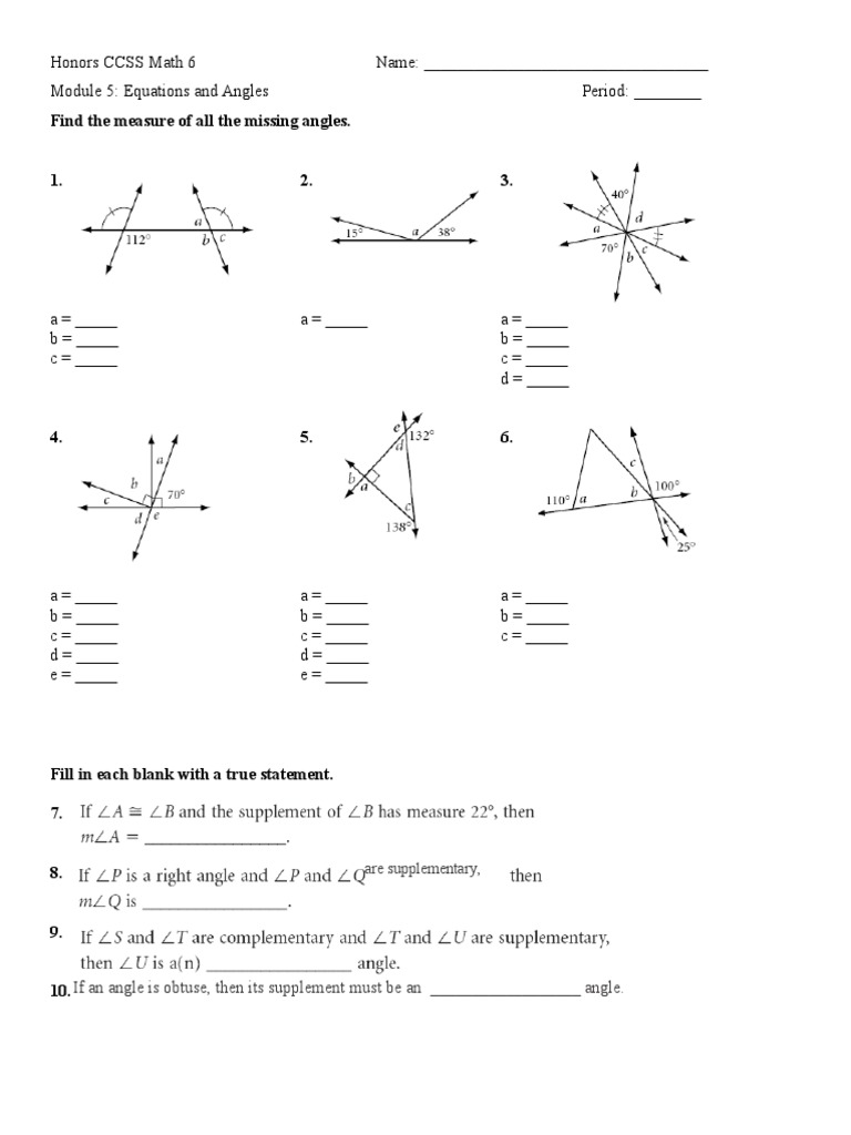 M5. Equations and Angles | PDF | Angle | Triangle Geometry