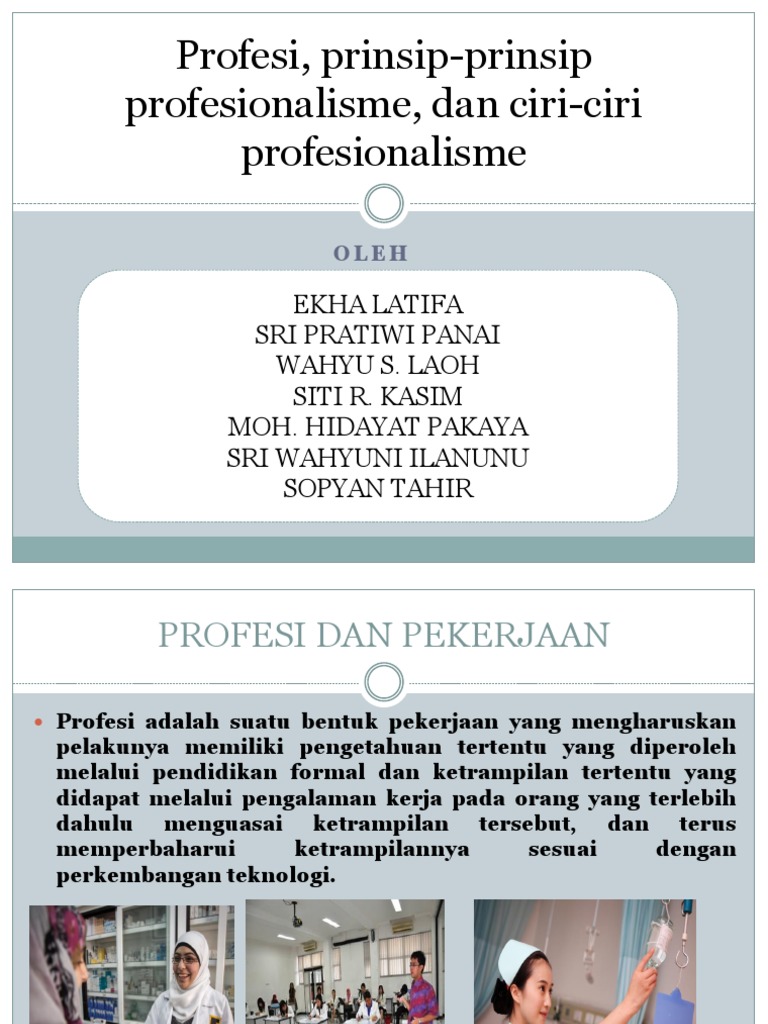 Ciri dan Prinsip Profesionalisme | PDF