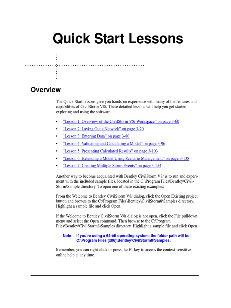 CivilStorm QuickStart | PDF | Menu (Computing) | Computer File