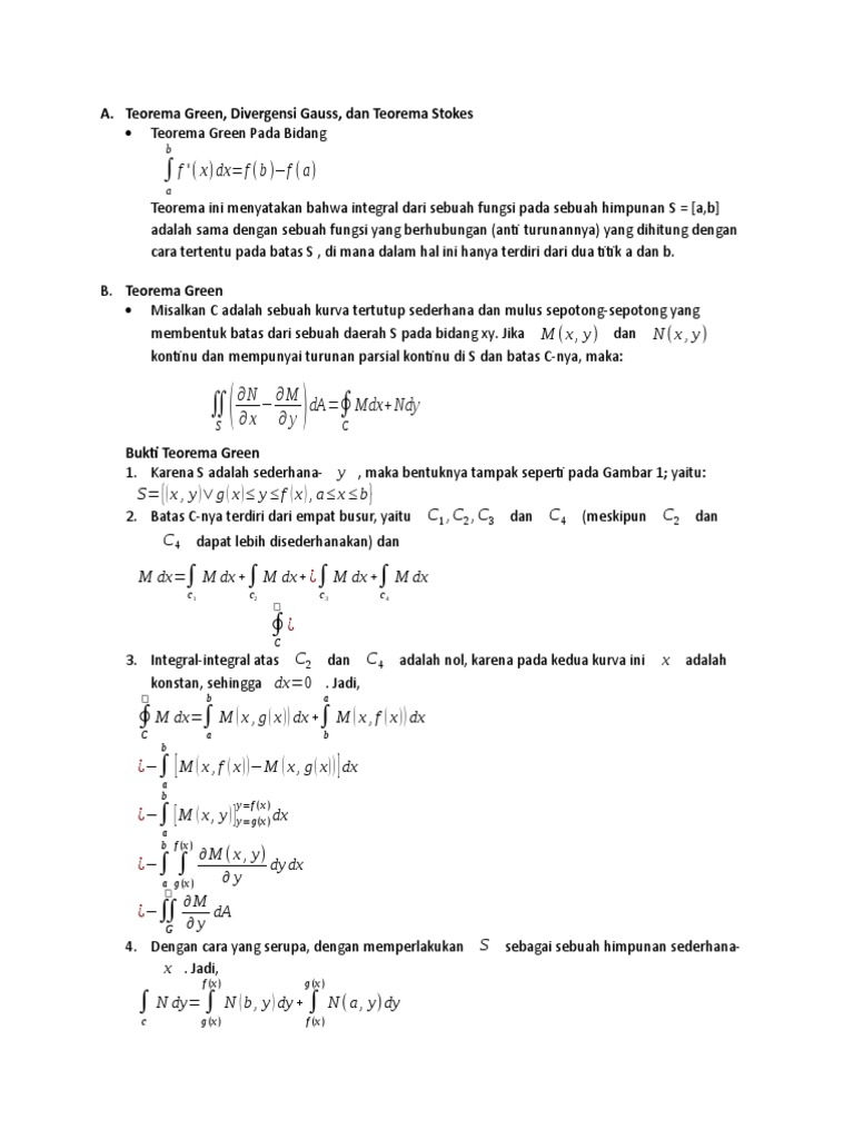 Teorema Green, Gauss, dan Stokes | PDF