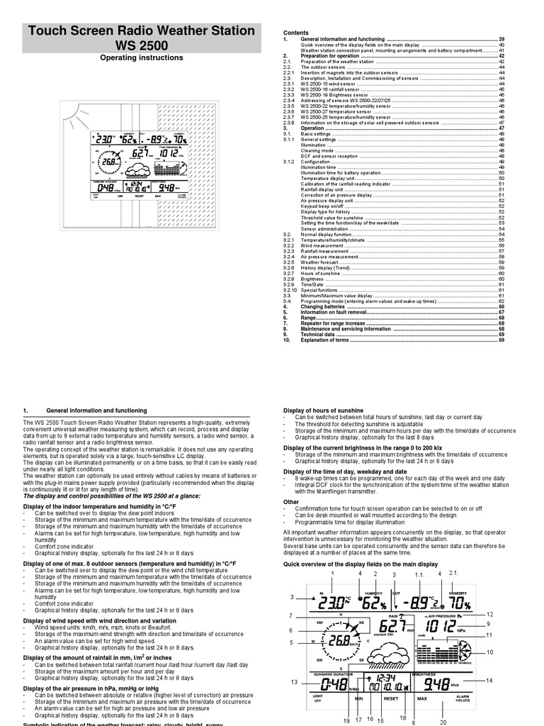 Manual WS2500 en | PDF | Lighting | Touchscreen