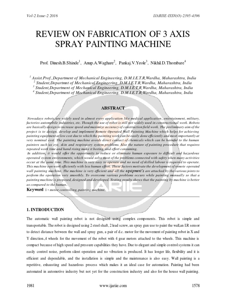 Remote Operated Wall Painting Robot | PDF | Robot | Robotics