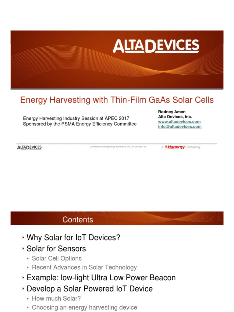 Alta Solar Cell Survey | PDF | Thin Film Solar Cell | Gallium Arsenide