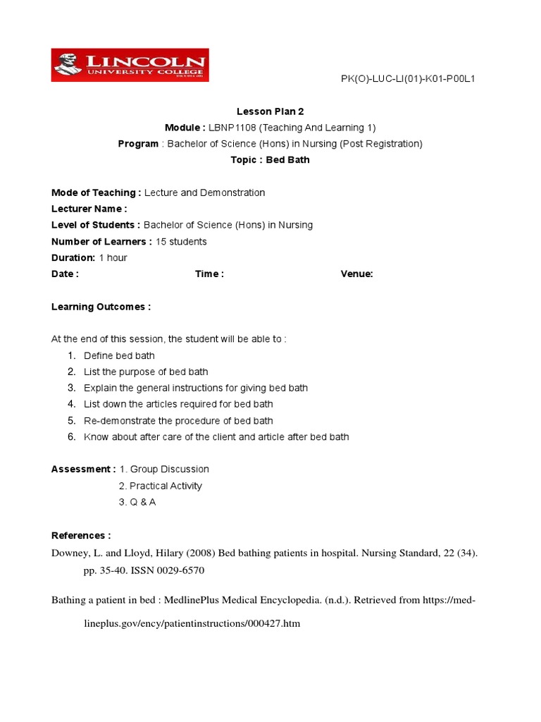 Lesson Plan Diabetes Mellitus | PDF | Diabetes | Insulin