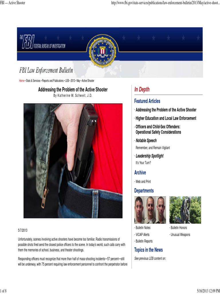 FBI Active Shooter | PDF | Federal Bureau Of Investigation | American ...