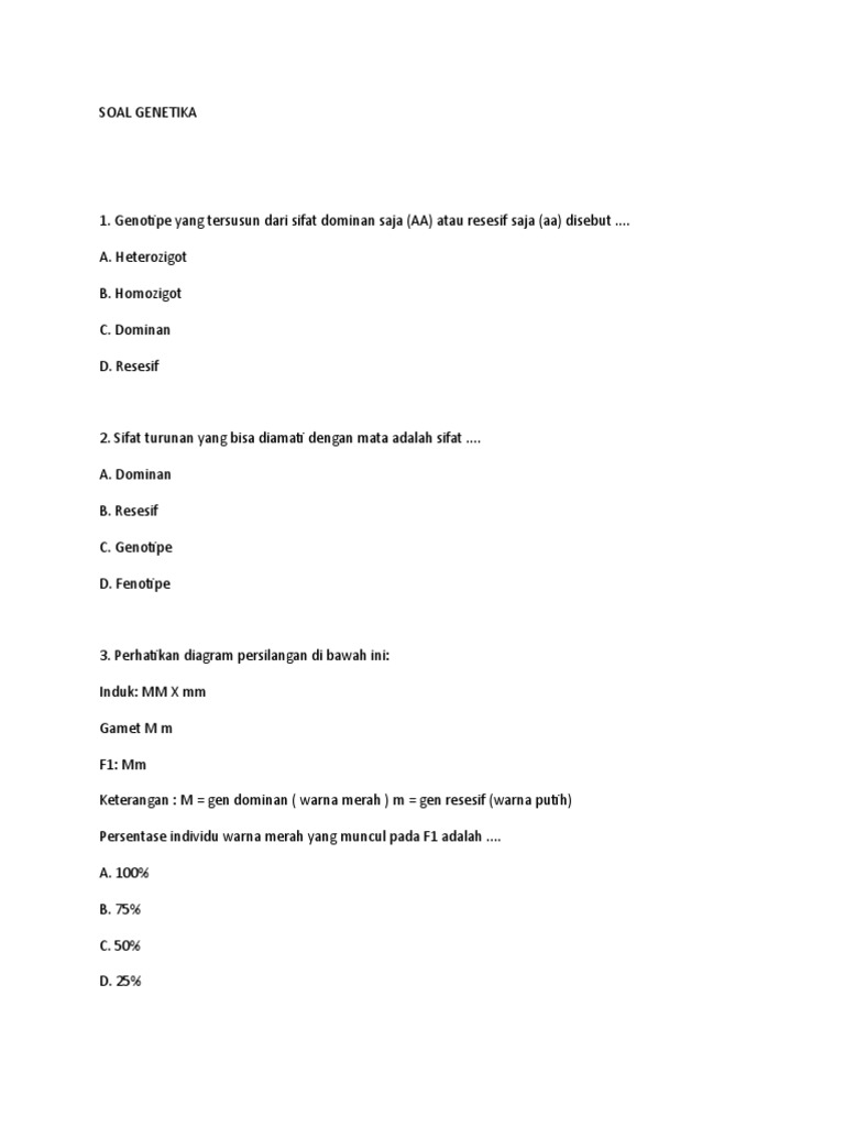 Soal Genetika | PDF