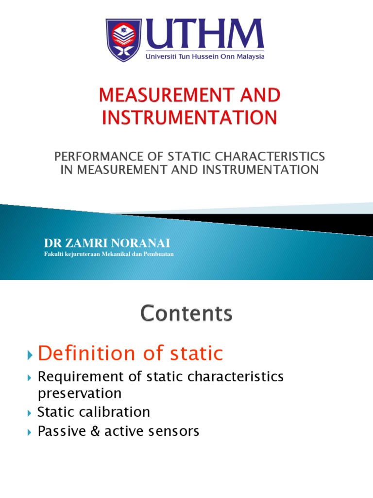 Lecture2 Instrumentation PDF | PDF | Sensor | Accuracy And Precision