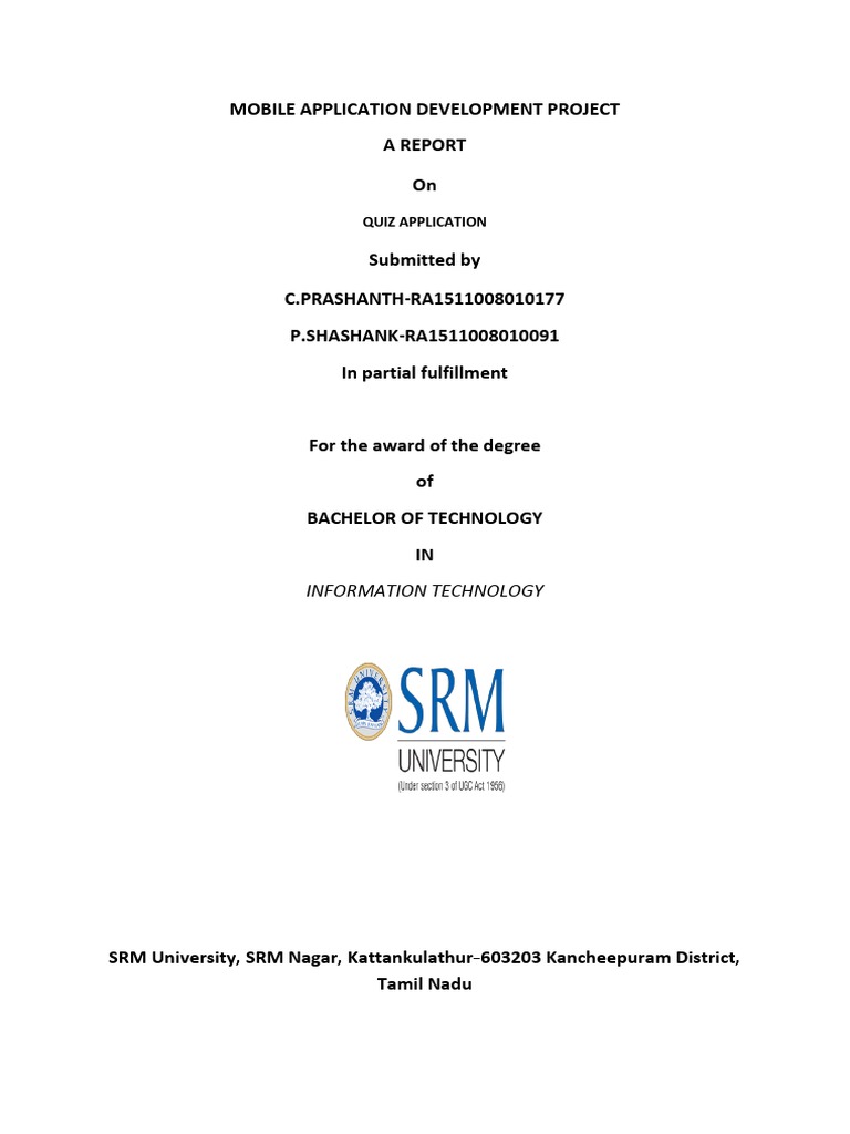 Information Technology: Quiz Application | PDF | Application Software ...