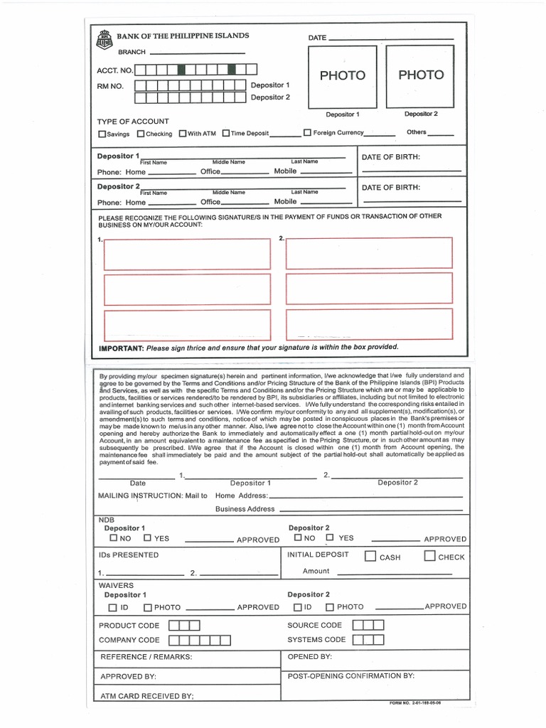 BPI Signature Card | PDF