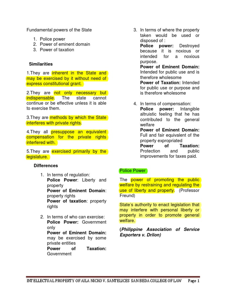 ATTY. ADONIS GABRIEL Reviewer | PDF | Eminent Domain | Police Power ...