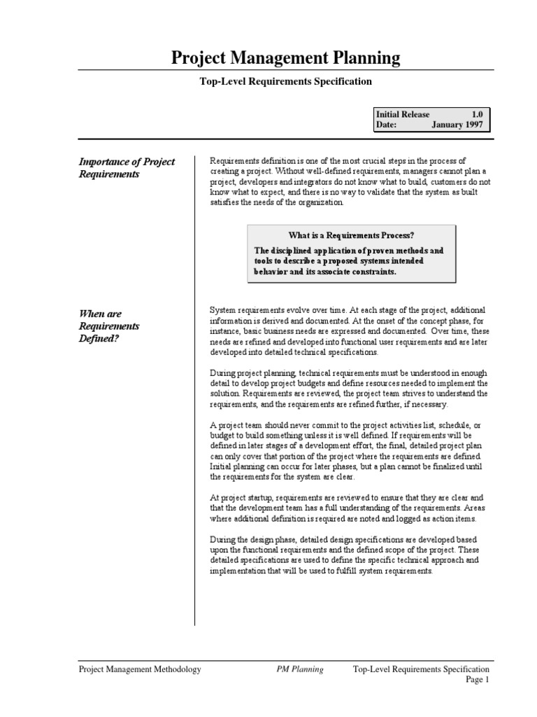 PM3.9 Planning Requirements | PDF | Specification (Technical Standard ...
