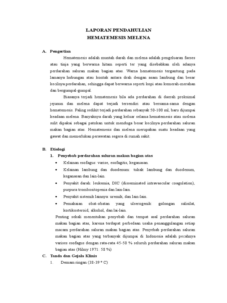 LP Hematemesis Melena | PDF