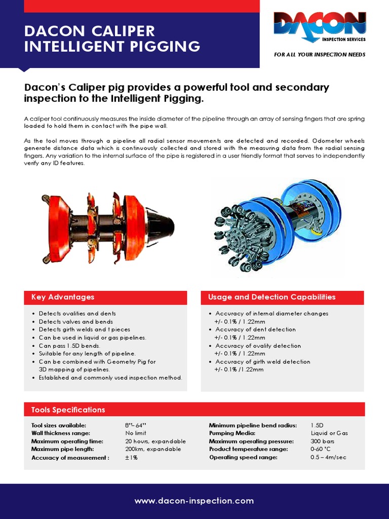 Dacon Caliper Pig Inspection Tool | PDF | Computers
