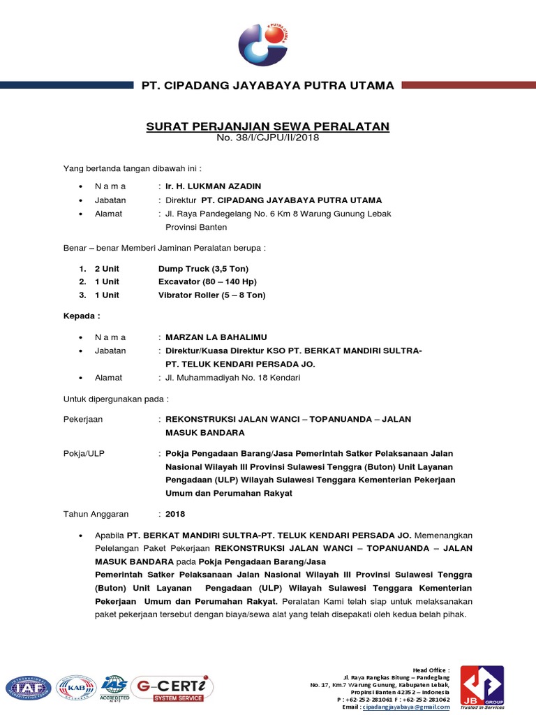 Kop Pt. Cipadang Jayabaya Putra Utama | PDF