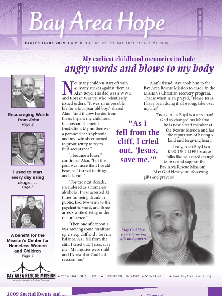 Spring 2009 Bay Area Hope Newsletter, Bay Area Rescue Mission | PDF ...