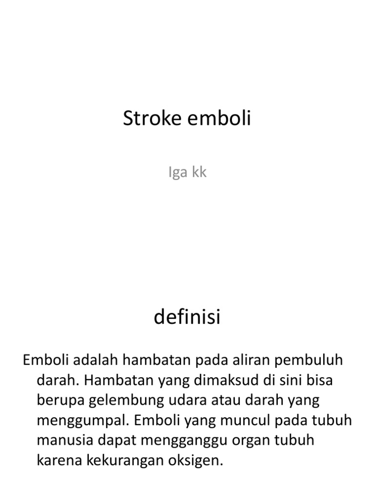 Stroke Emboli | PDF