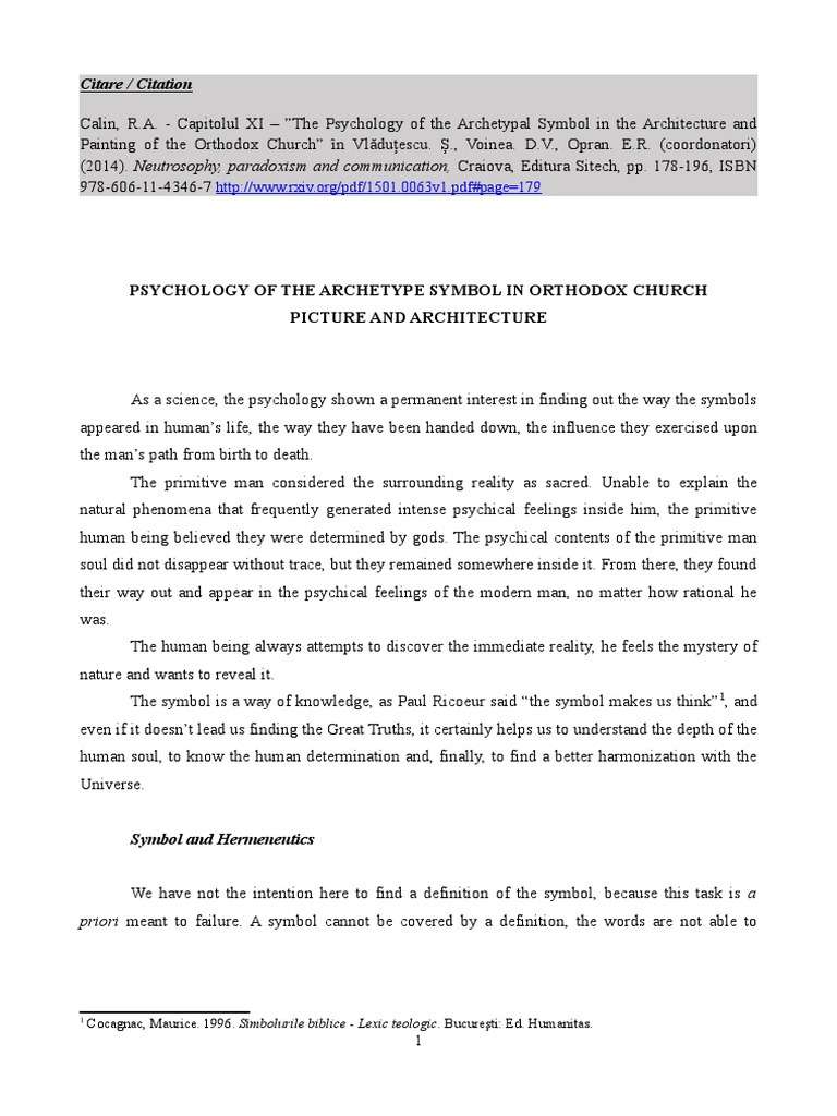 1 - Calin - Razvan - Psychology of The Archetype Symbol in Orthodox ...
