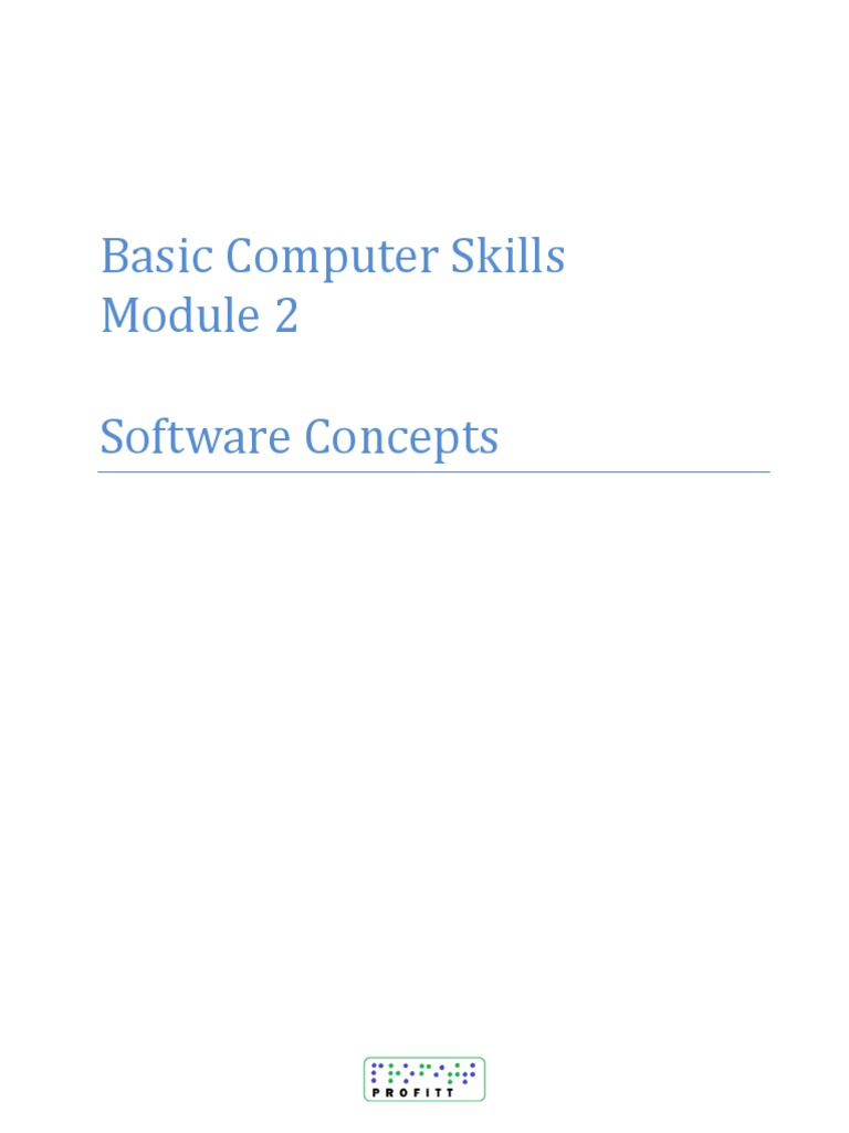 Basic Computer Skills Module 2 Software Concepts | PDF | Operating ...