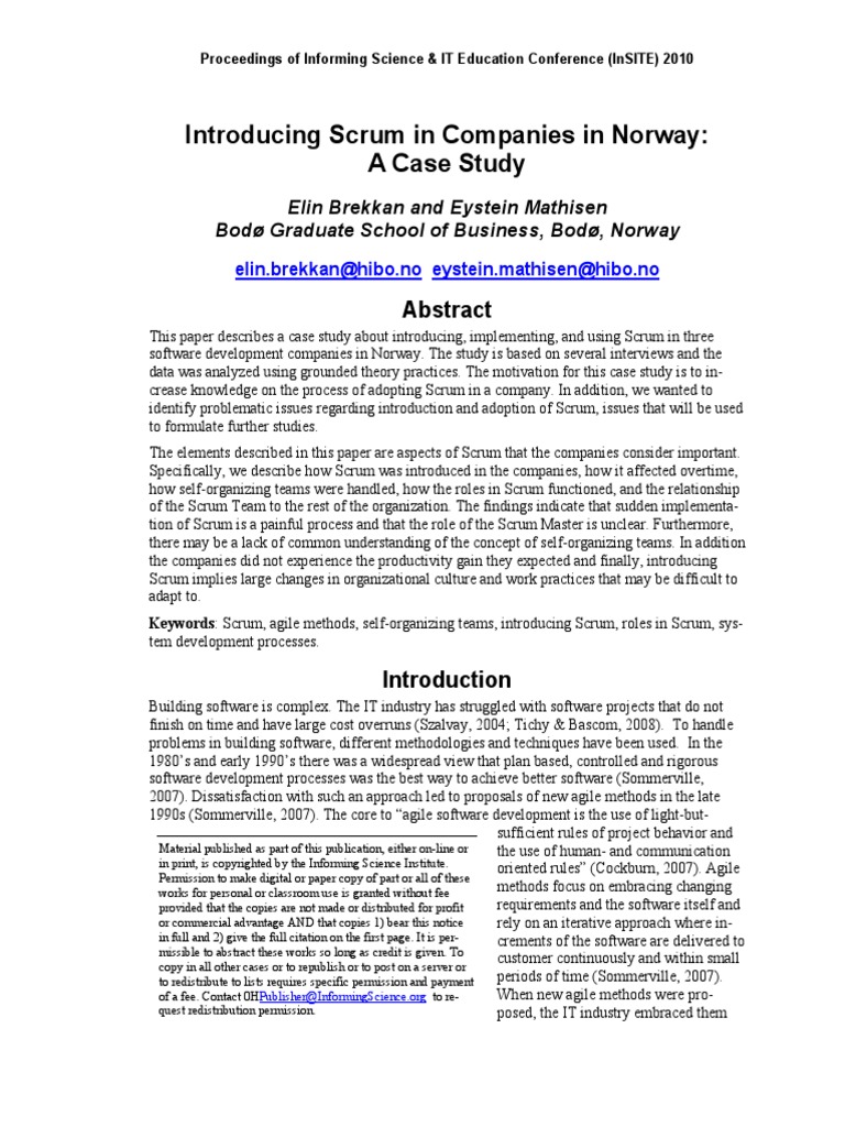 Introducing Scrum in Norway | PDF | Scrum (Software Development) | Agile Software Development