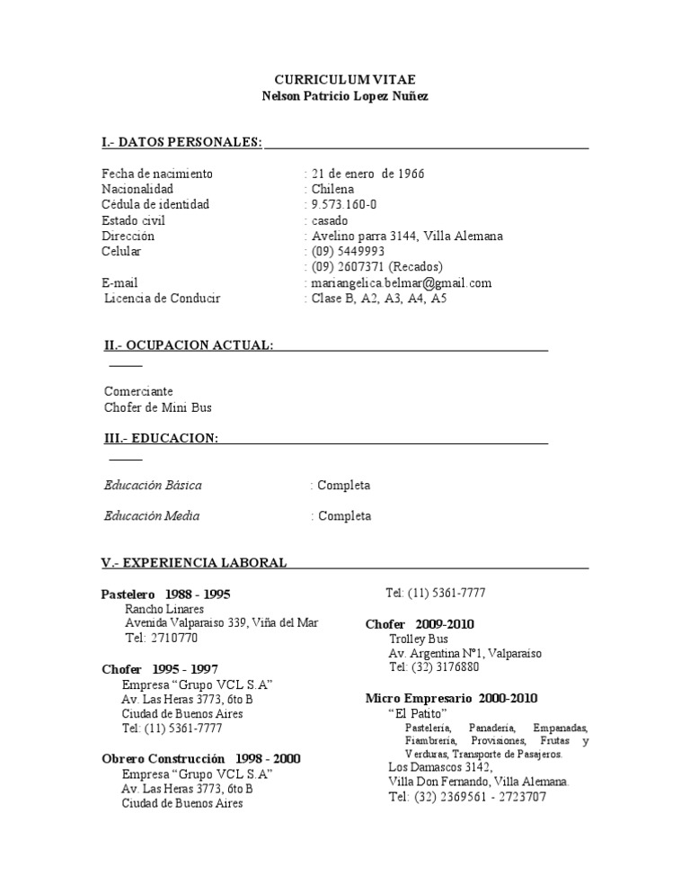 Curriculum Vitae Nelson | PDF