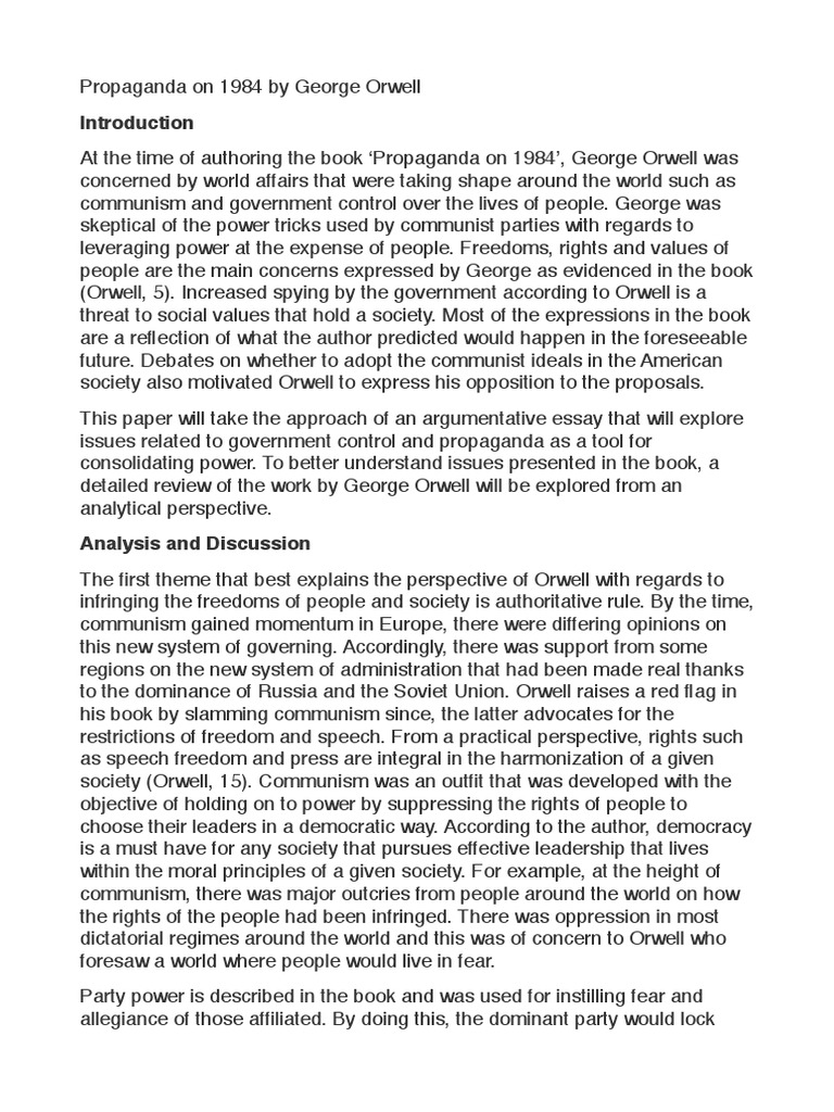 Propganda in 1984 | PDF | Propaganda | George Orwell