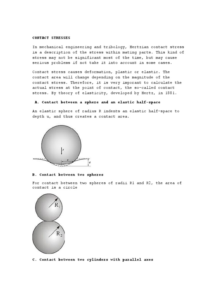 Contact Stresses | PDF