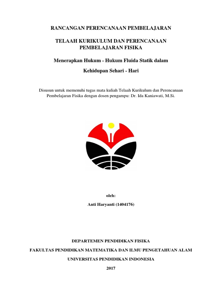 TKPPF RPP Anti Haryanti 1404176 Fluida Statik | PDF