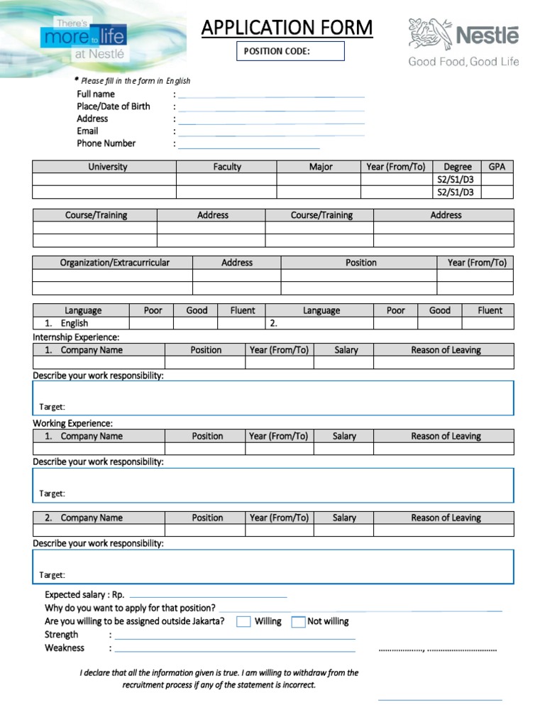 MT Program Application Form | PDF