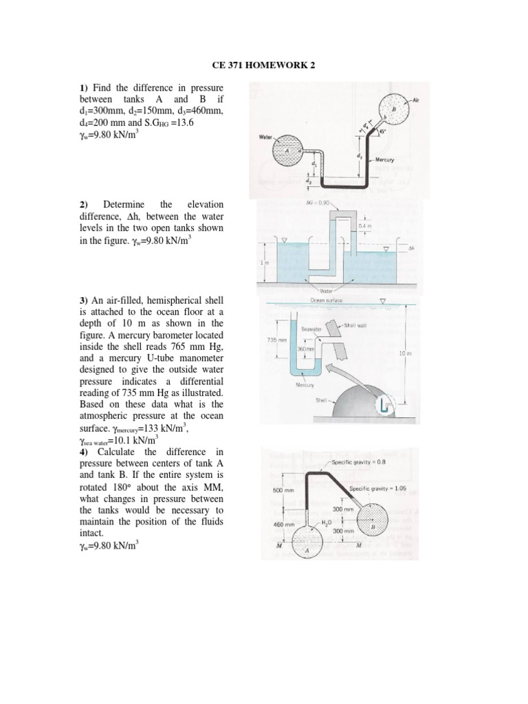 Homework 2 | PDF | Pressure Measurement | Pressure