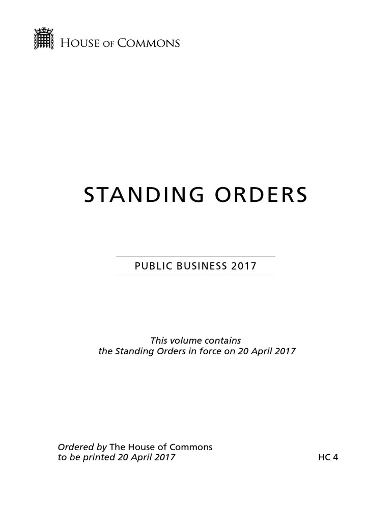 Standing Orders | Download Free PDF | Committee | Justice
