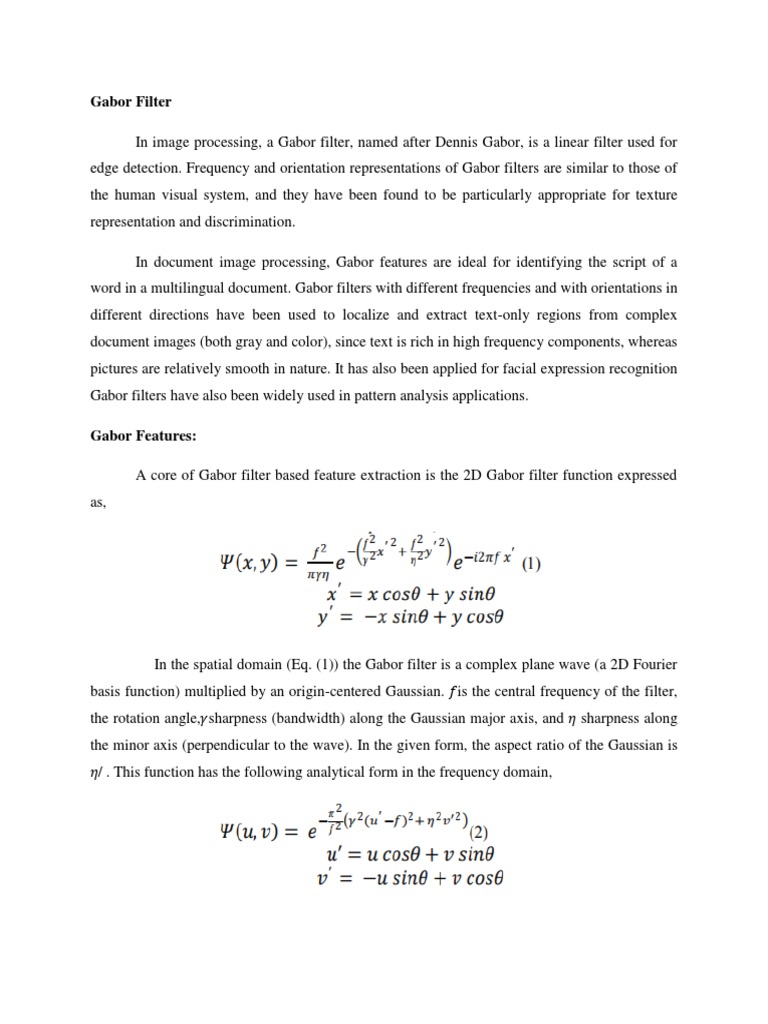 Gabor Filter In Digital Image Processing Sale Online