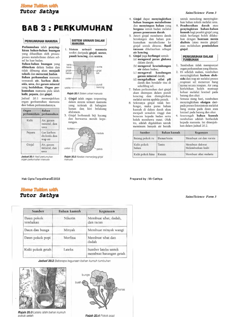 Bab 3: Perkumuhan: Sains/Science Form 3 | PDF