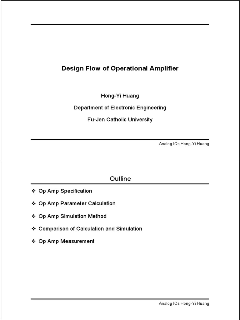 Design and Analysis of a Two-Stage Operational Amplifier Using Hand ...