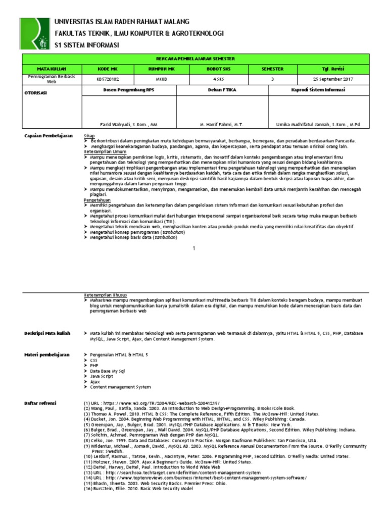 SAP - Pemrograman Web | PDF