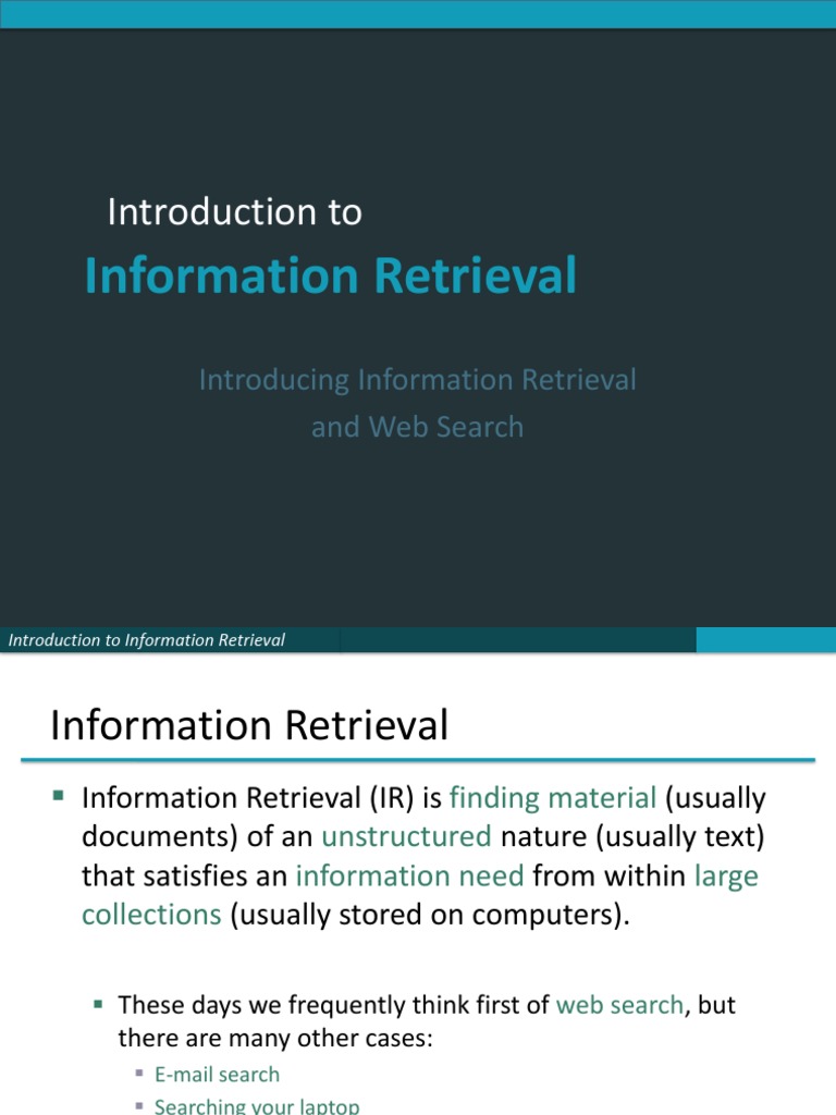 Introduction To: Information Retrieval | PDF | Search Engine Indexing ...