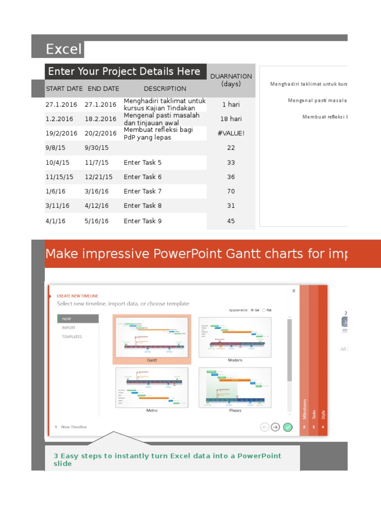 Excel Gantt Chart Template: Make Impressive Powerpoint Gantt Charts For ... Excel Gantt Chart Template: Make Impressive Powerpoint Gantt Charts For ...