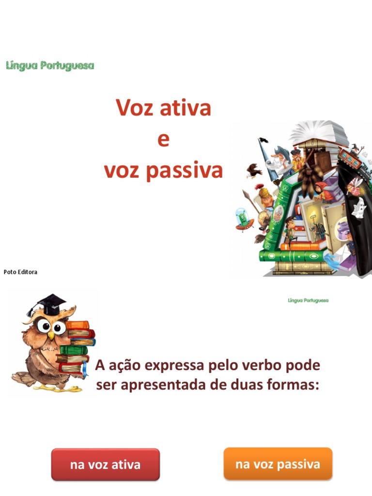 Voz Ativa e Voz Passiva | PDF | Assunto (gramática) | Conjugação gramática