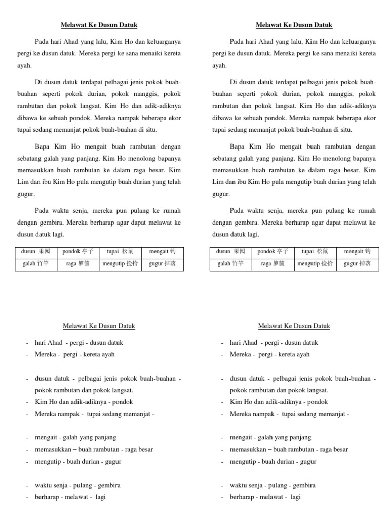 Melawat Ke Dusun Datuk | PDF