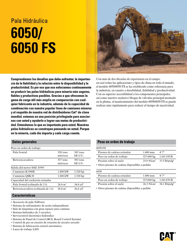 Pala CAT 6050 | PDF | Bomba | Transmisión (Mecánica)